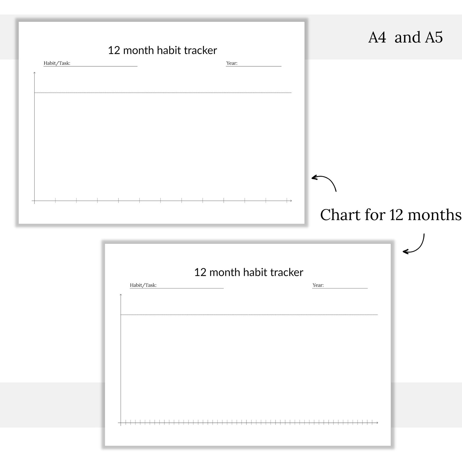 12 Month Habit Tracker, Habit Tracker Printable, Habit Tracker Template ...
