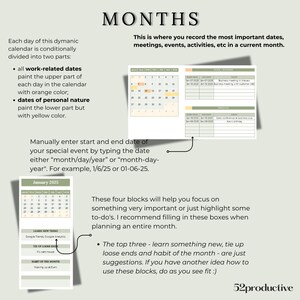 Monthly Planner MS Excel Template Olive; Monthly, Weekly and Daily Task ...