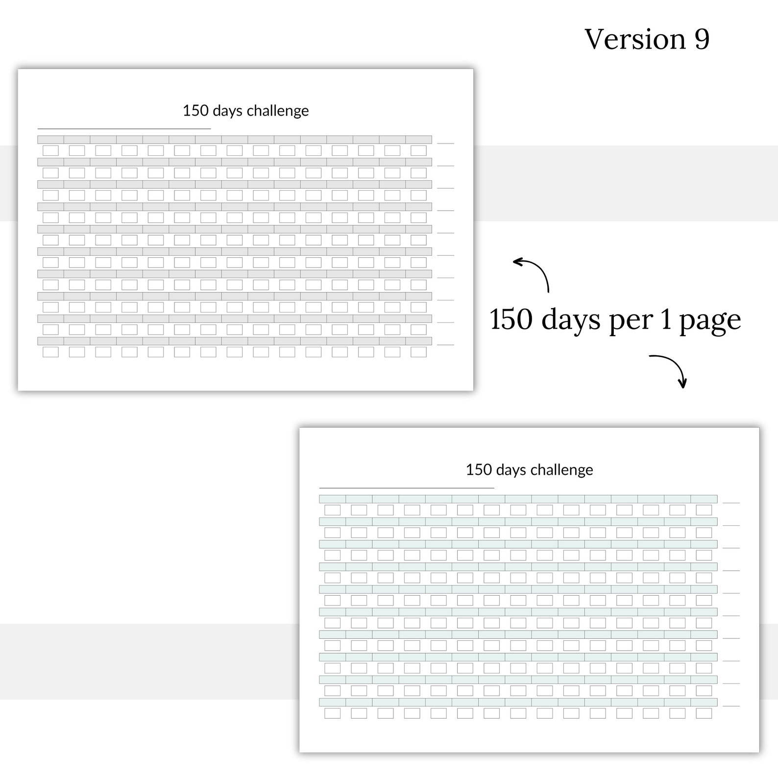 150 Days Challenge Tracker Printables, Habit Forming, Habit Tracker ...
