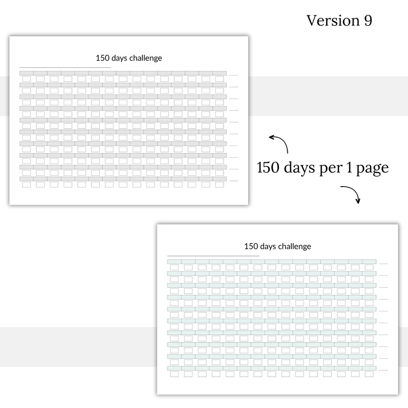 150 Days Challenge Tracker Printables, Habit Forming, Habit Tracker ...