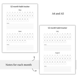 12 Month Habit Tracker, Habit Tracker Printable, Habit Tracker Template ...