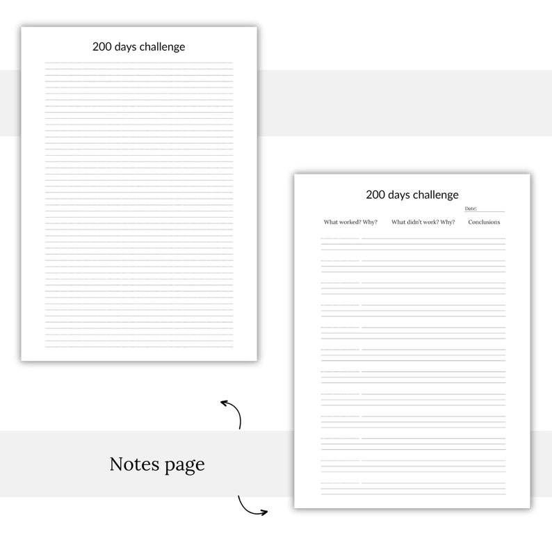 200 Days Challenge Tracker Printables, Habit Tracker, Habit Tracker ...