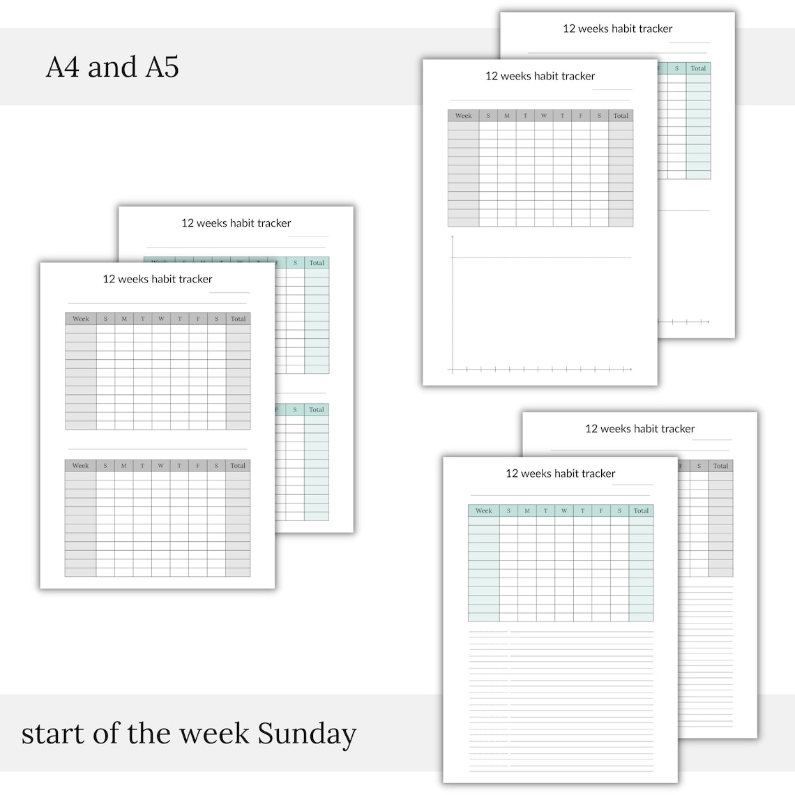 12 Week Habit Tracker, Habit Tracker Printable, Habit Tracker Template ...