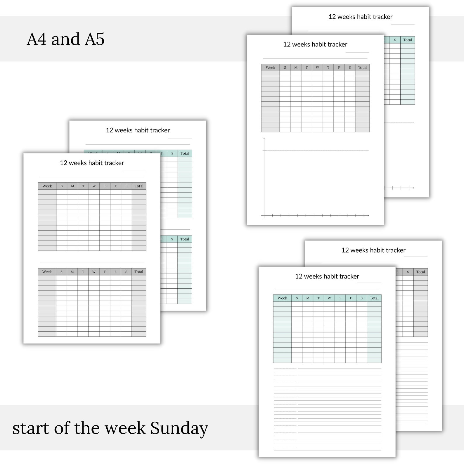 12 Week Habit Tracker, Habit Tracker Printable, Habit Tracker Template ...