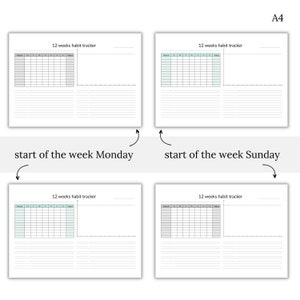12 Week Habit Tracker, Habit Tracker Printable, Habit Tracker Template ...