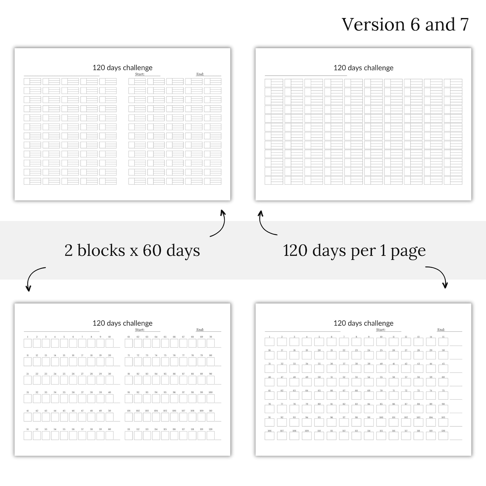 120 Day Challenge Tracker Printables, Goal Planner (PDF) - Etsy