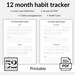 12 Month Habit Tracker, Habit Tracker Printable, Habit Tracker Template ...