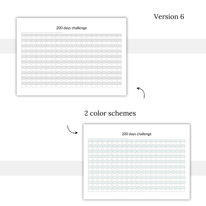 200 Days Challenge Tracker Printables, Habit Tracker, Habit Tracker ...