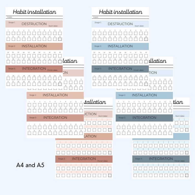 66 Days Habit Tracker Habit Planner Digital Habit Tracker - Etsy