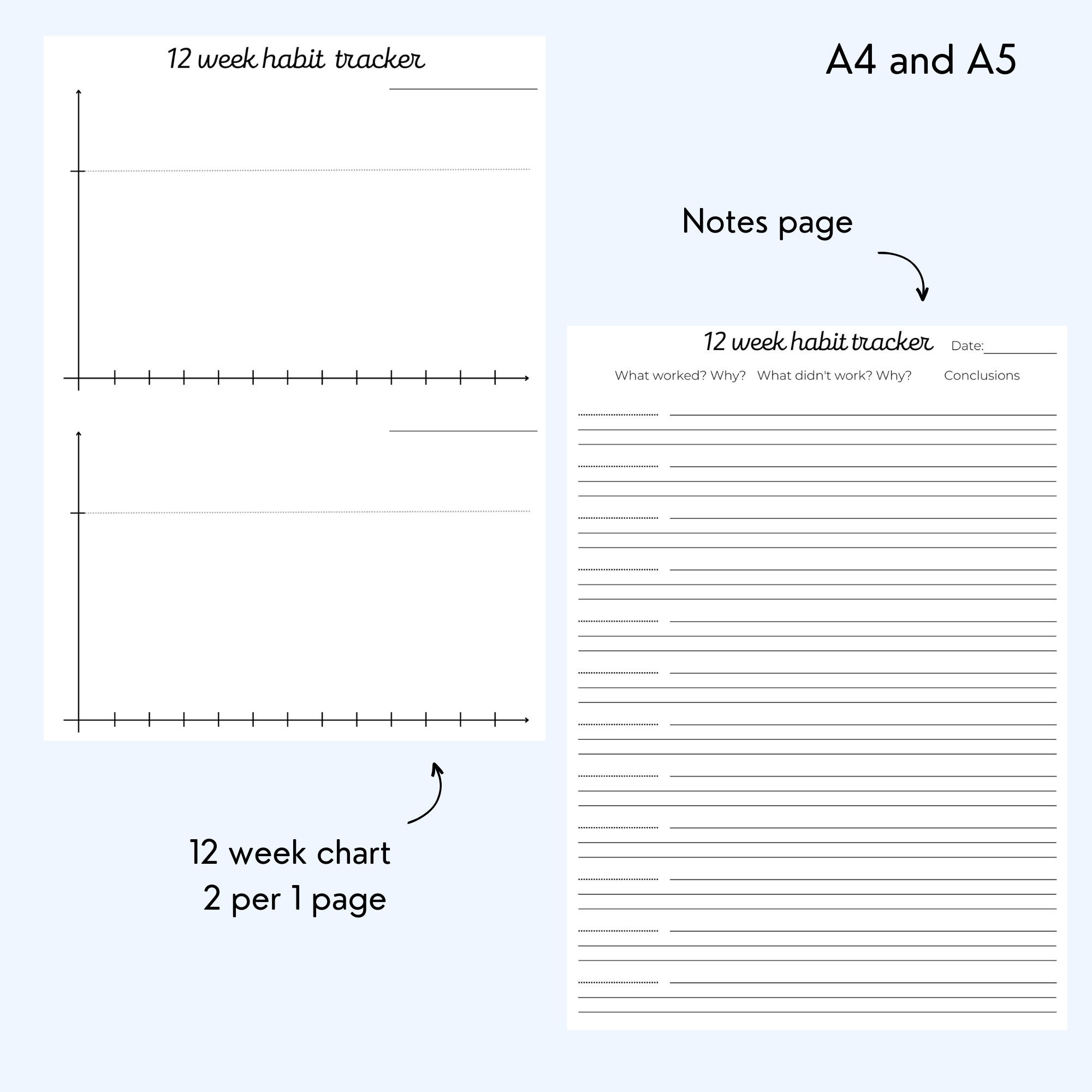 12 Week Habit Tracker Habit Tracker Printable Habit Tracker - Etsy