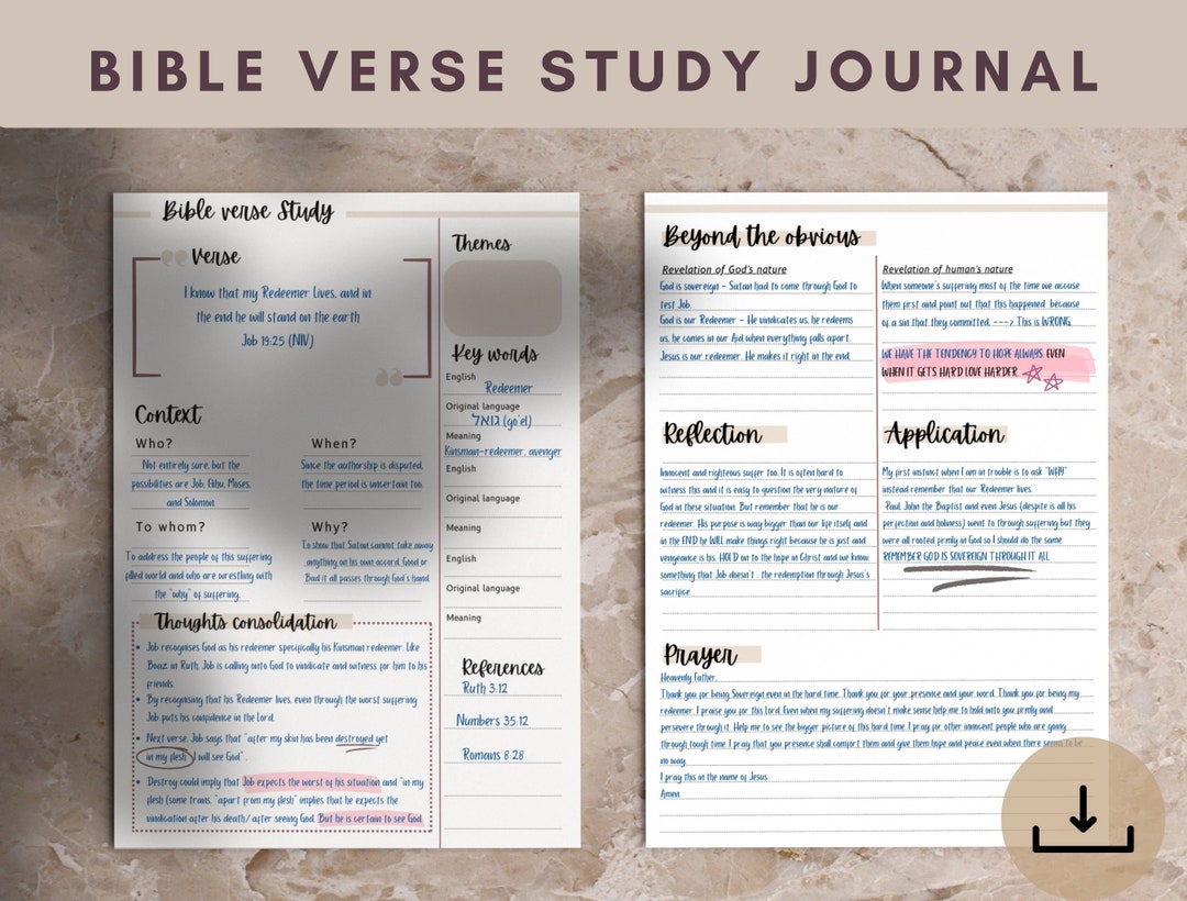 Bible verse mapping printable Bible study journal template - Etsy Portugal