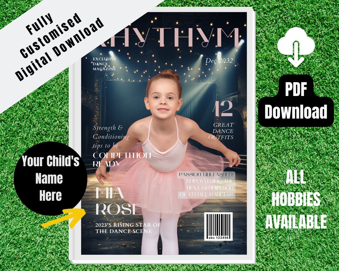 Magazine Cover Personalized, Dance Design, Gift for Dancer, Gift for ...
