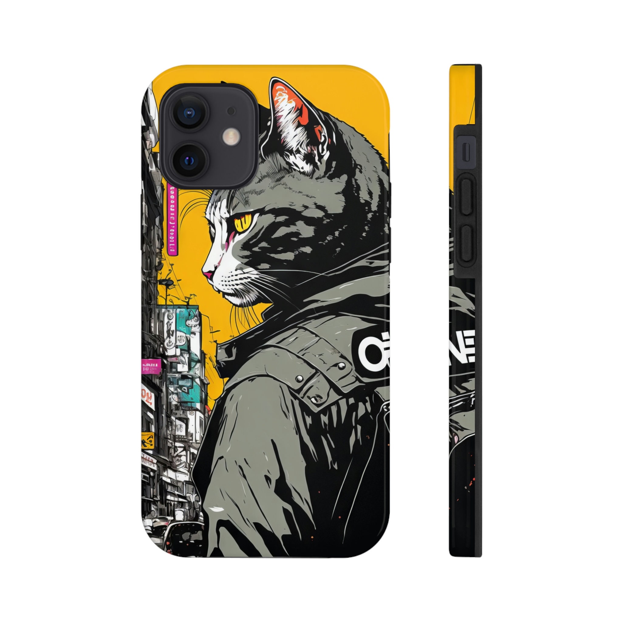 Cyberpunk Sci-fi Anime Japan Tokyo Cat Kenji iPhone 11 12 13 14 Pro Max ...