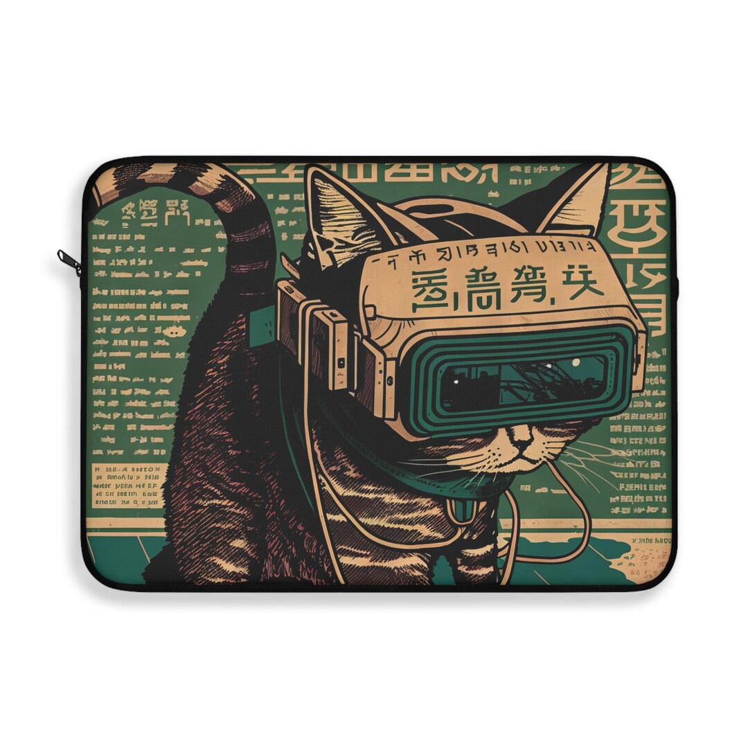 Japanese Cyberpunk - Miyoko - Cat Laptop Sleeve 12" 13" 15" - Cat Lover ...