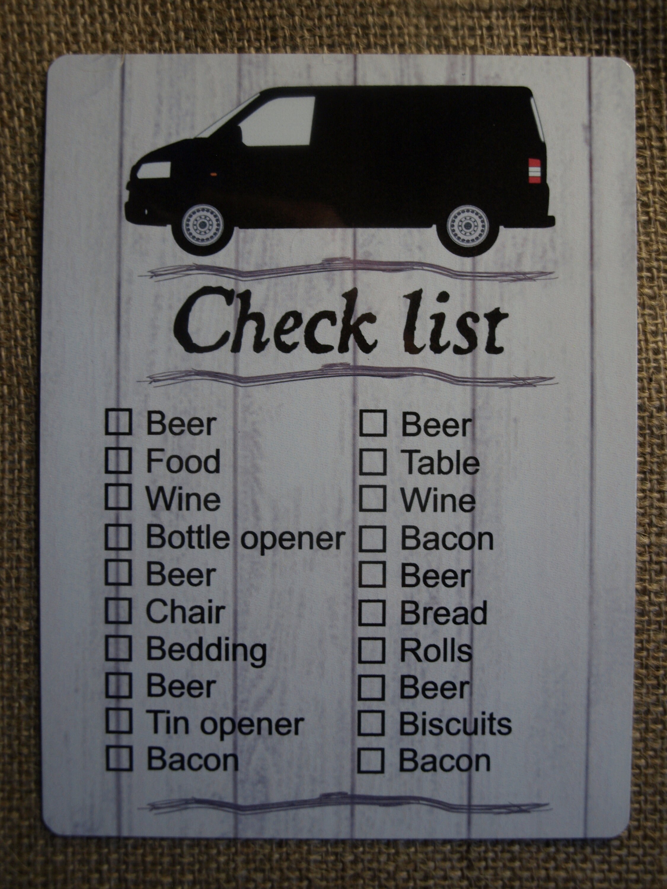 Camper Van Check List Plaque Camper Van Funny Plaque VW Camper Van - Etsy