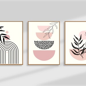 Boho Printable Wall Art, Pink Wall Art Print, Blush Pink Boho Wall ...