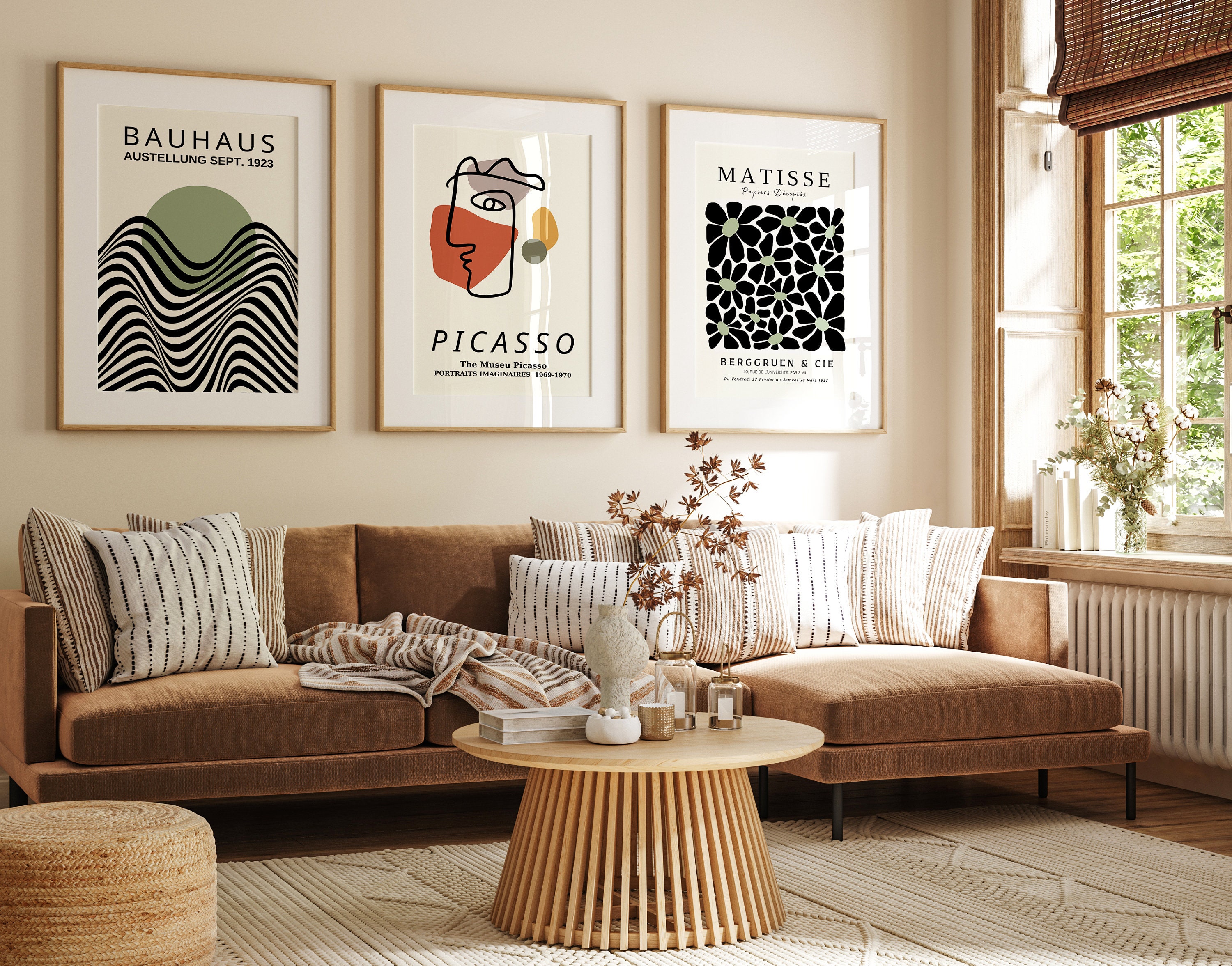 Picasso Print Set Of 3 Picasso Poster Set Bauhaus Wall Set Etsy