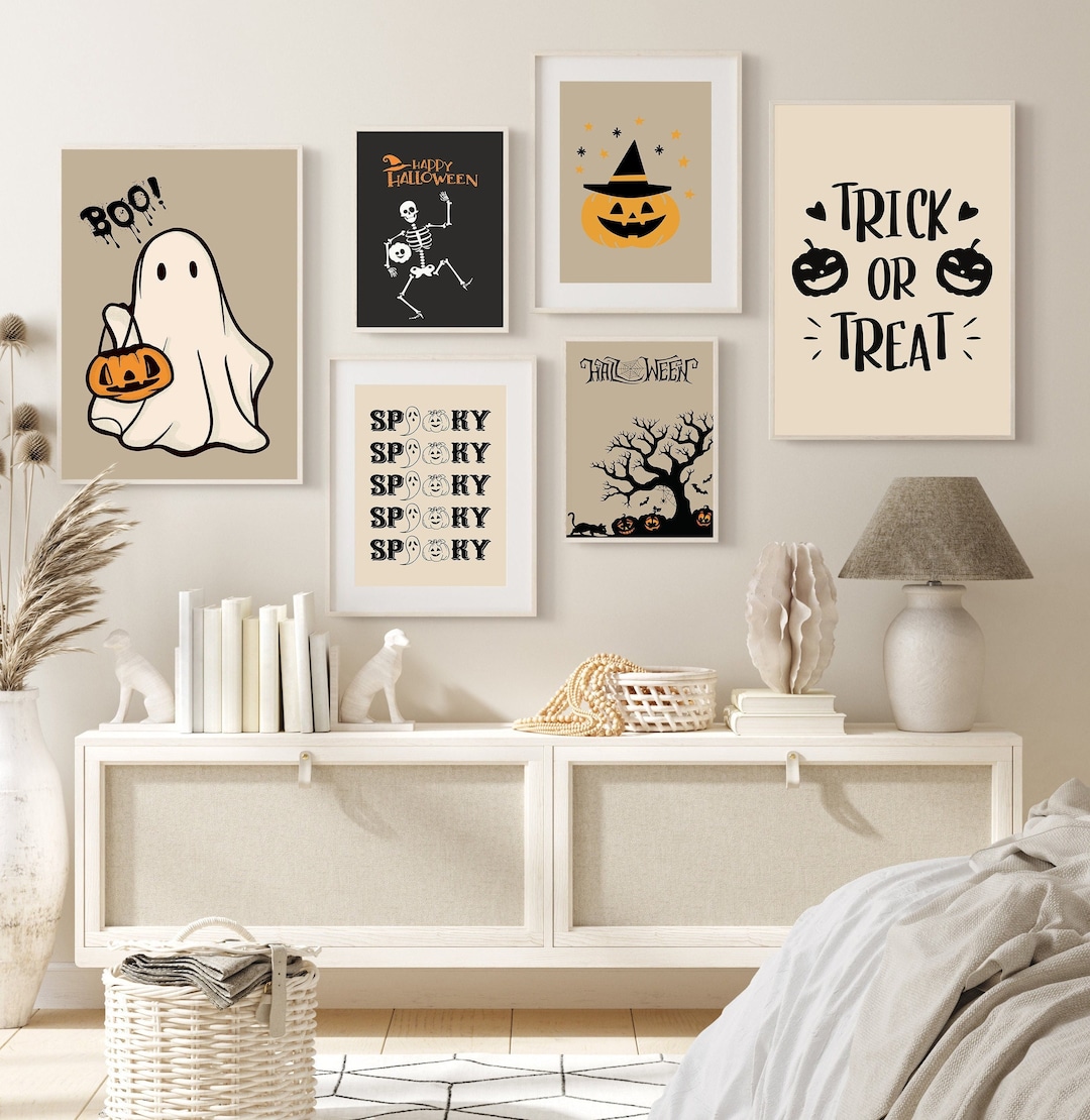 Halloween Printable Wall Gallery Set, Halloween Decor, Hallowen Print ...