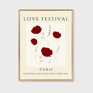 Valentines Day Gallery Wall Print Set, Valentines Day Prints, Modern ...