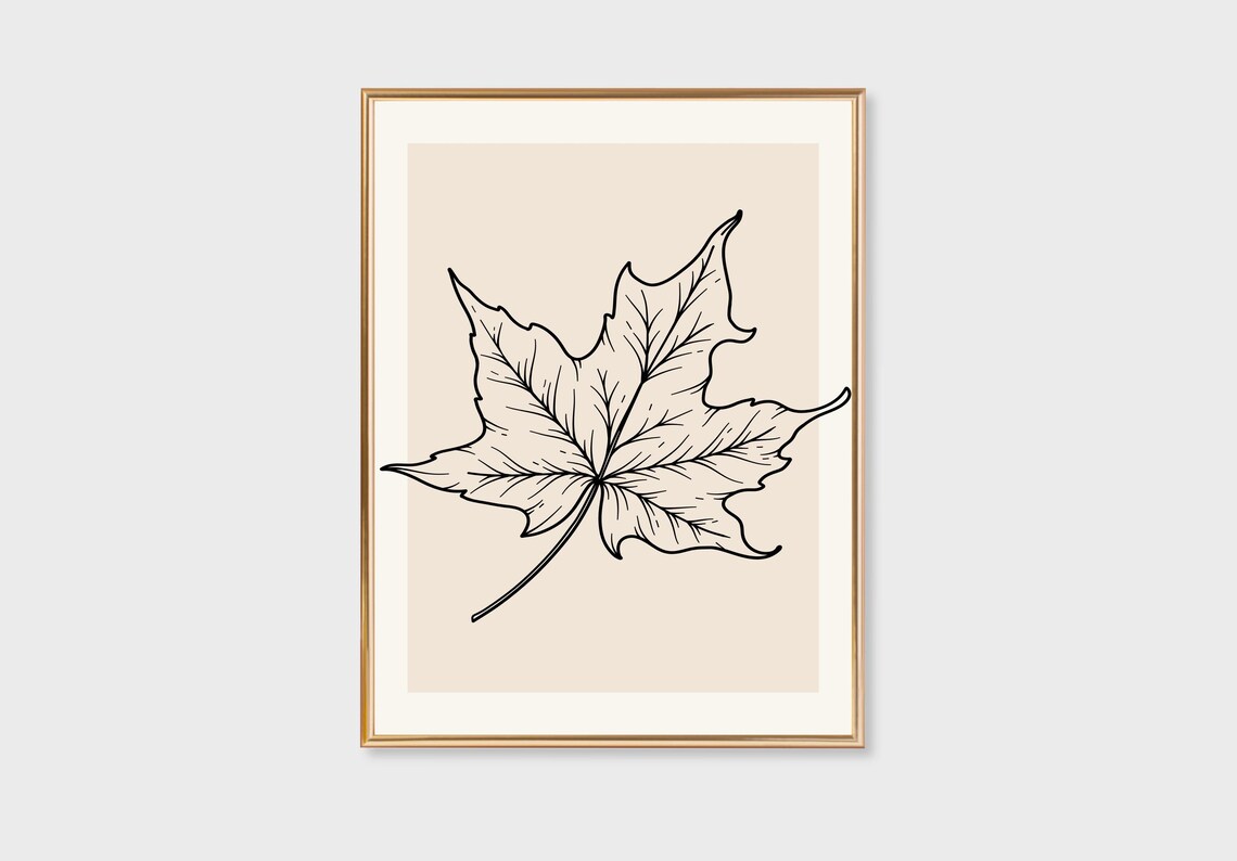 Autumn Wall Print Set of 3, Fall Wall Prints, Black, Beige Autumn ...