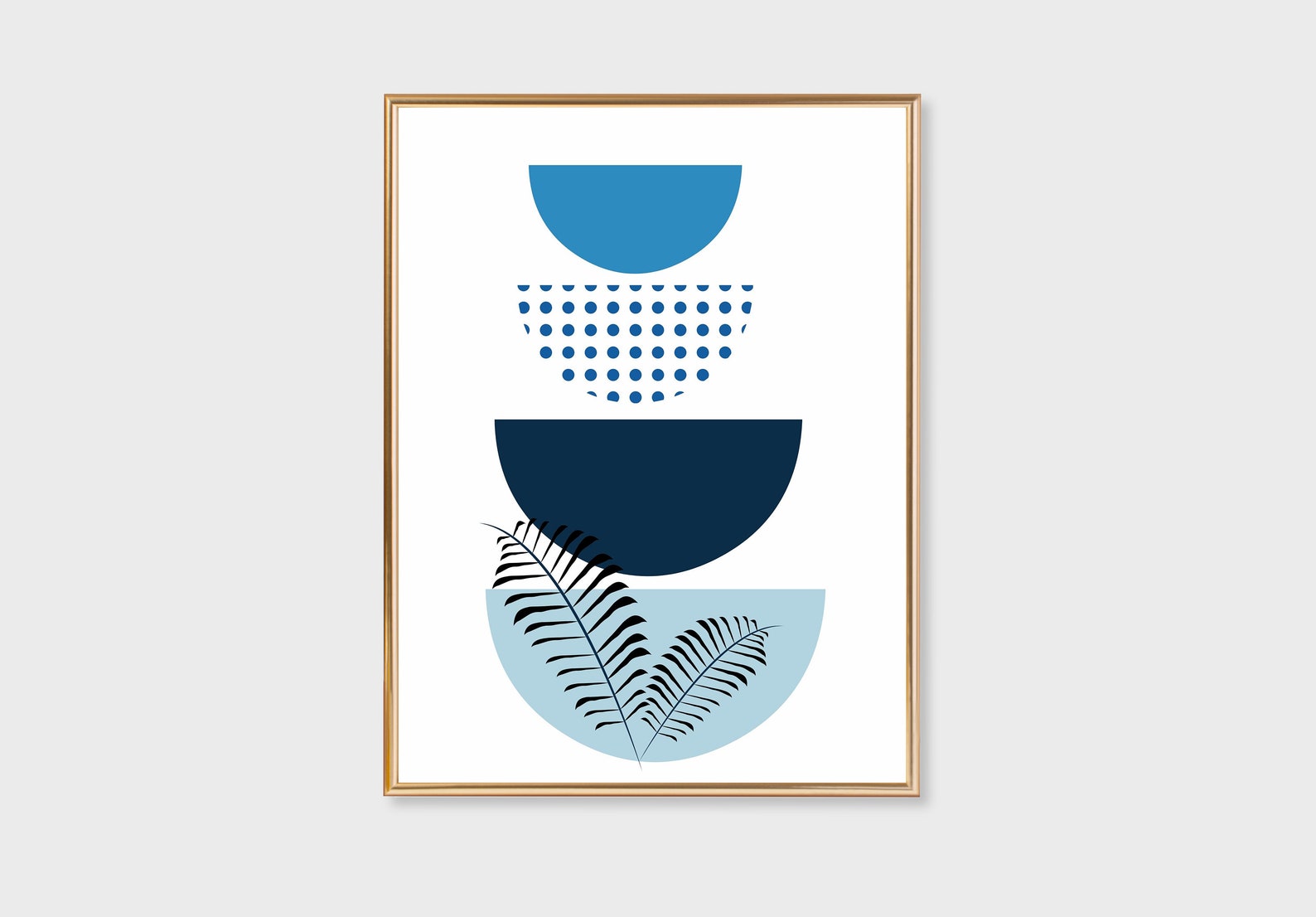 Set of 3 Boho Wall Art, Boho Navy Blue Wall Prints, Abstract Wall Print ...