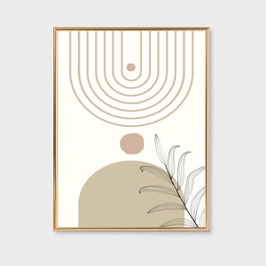 Neutral Boho Wall Art Print Set of 3, Beige Boho Wall Prints, Mid ...