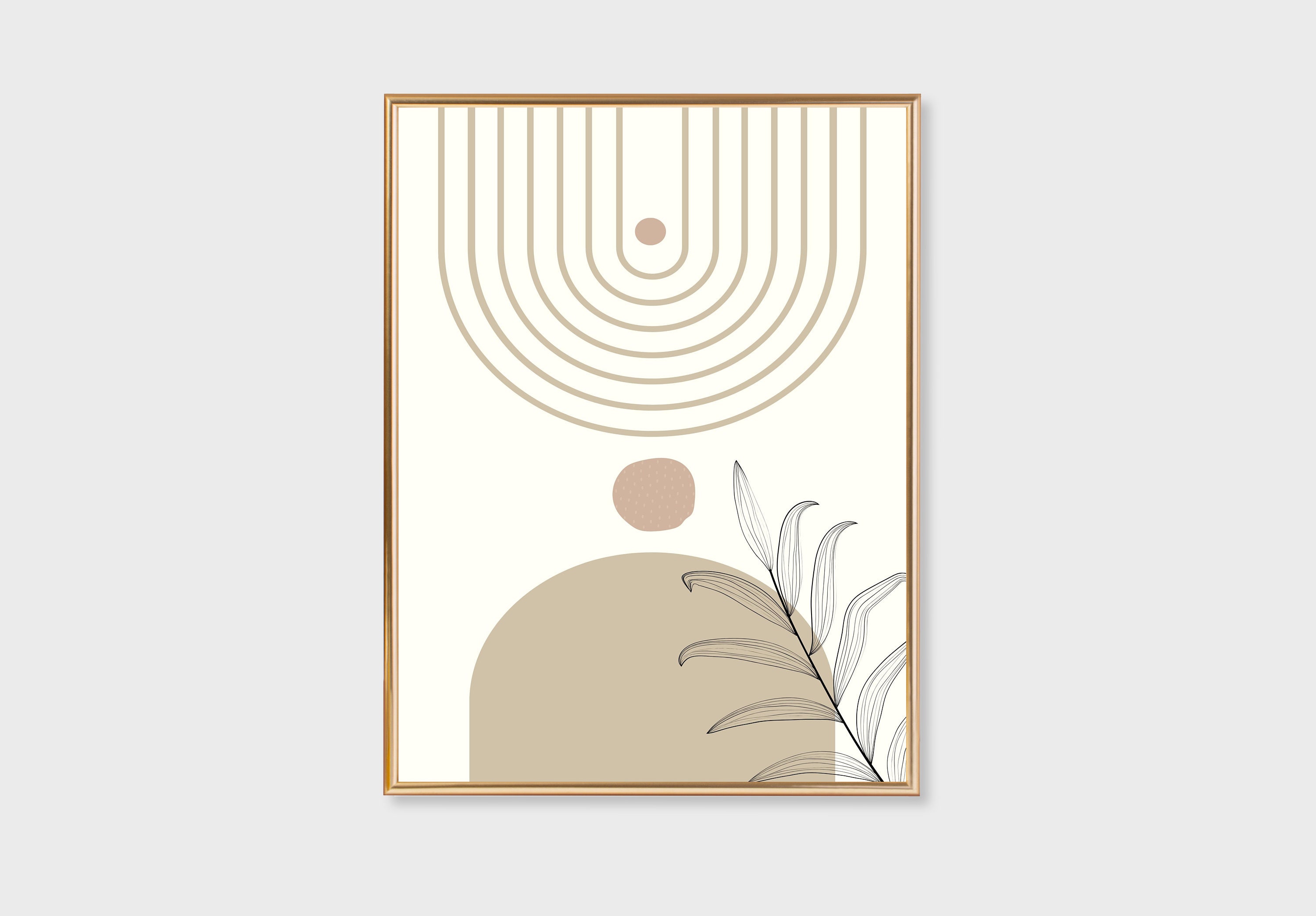 Neutral Boho Wall Art Print Set of 3, Beige Boho Wall Prints, Mid ...