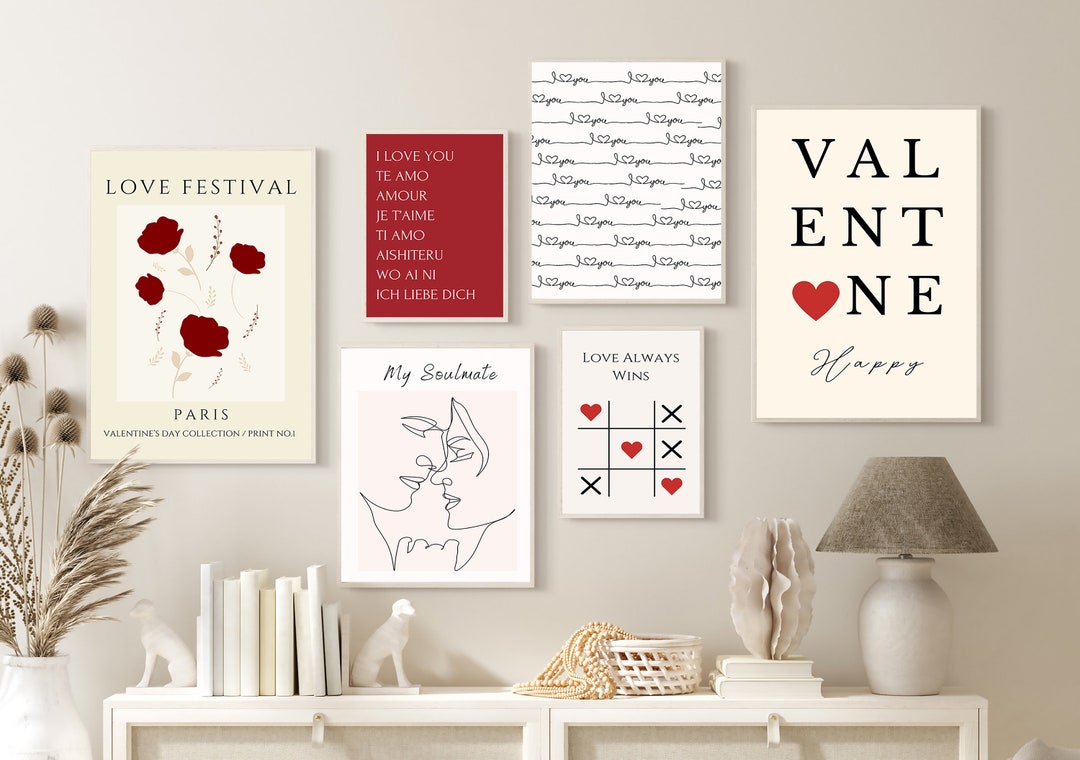 Valentines Day Gallery Wall Art Bundle Print Set of 12, Valentines Day ...