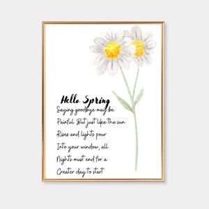 Daisy Printable Wall Art Set of 3,welcome Spring, Hello Spring Daisy ...