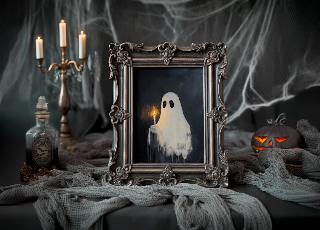 Ghost Painting Wall Prints, Halloween Decor, Halloween Home Decor ...