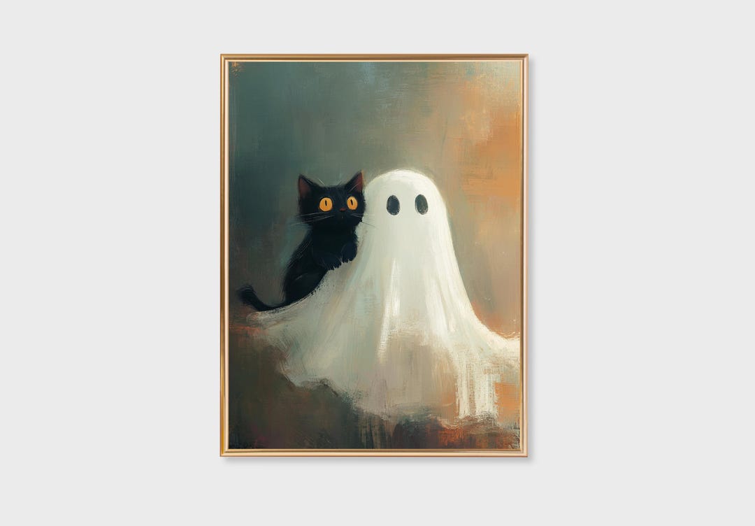Ghost Painting PRINTABLE Art Print, Halloween Home Decor, Spooky and ...