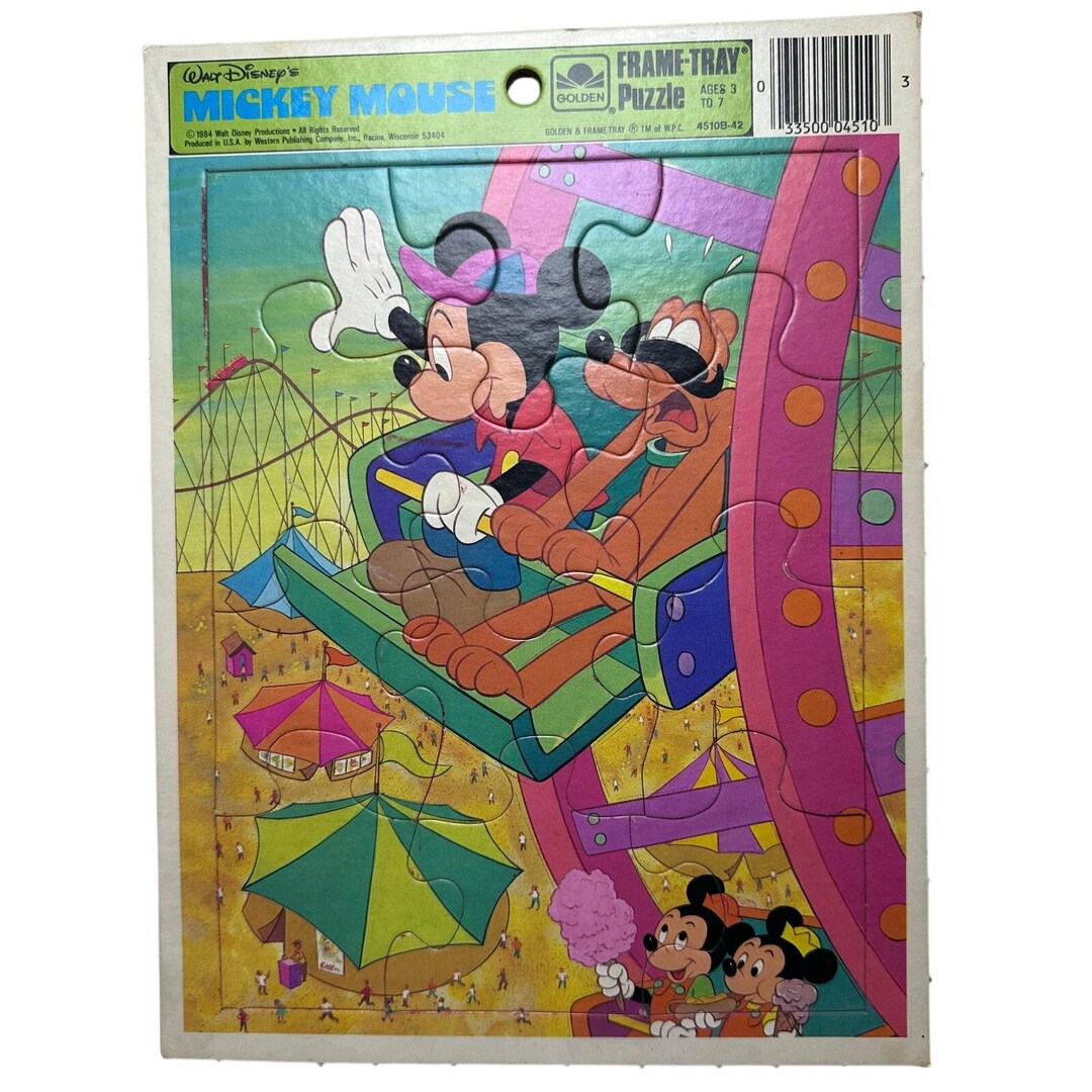Vintage 1984 Disney Mickey Mouse 12-piece Jigsaw Puzzle Sheet - Etsy