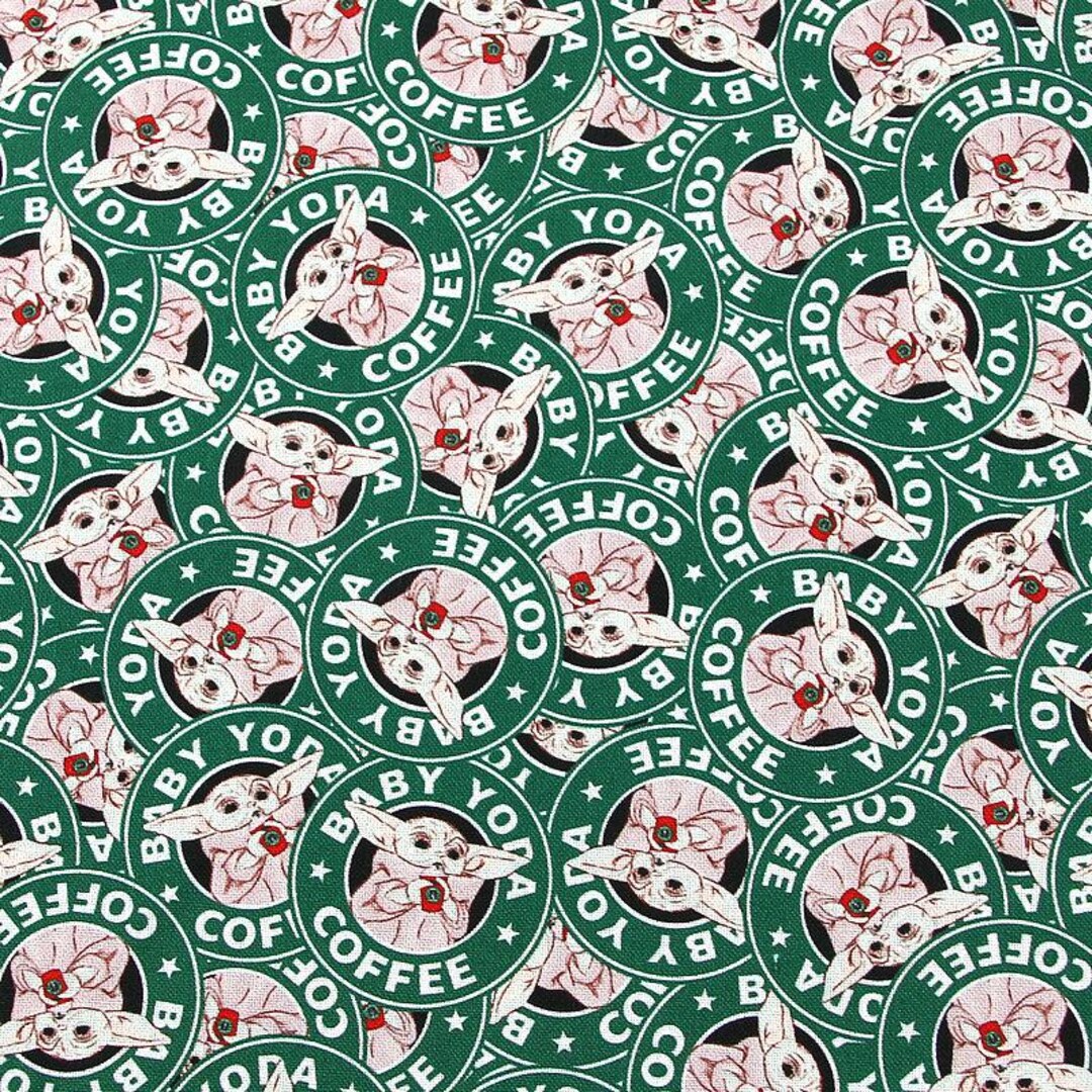 Yoda Coffee Fabric Baby Yoda Fabric Star Wars Fabric Cartoon Cotton ...