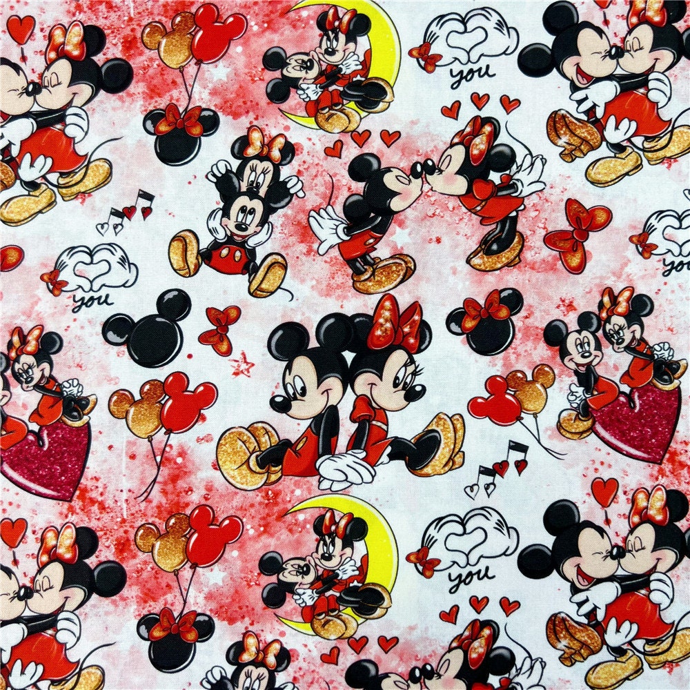 Love Disney Fabric Minnie Mouse Fabric Mickey Mouse Fabric - Etsy