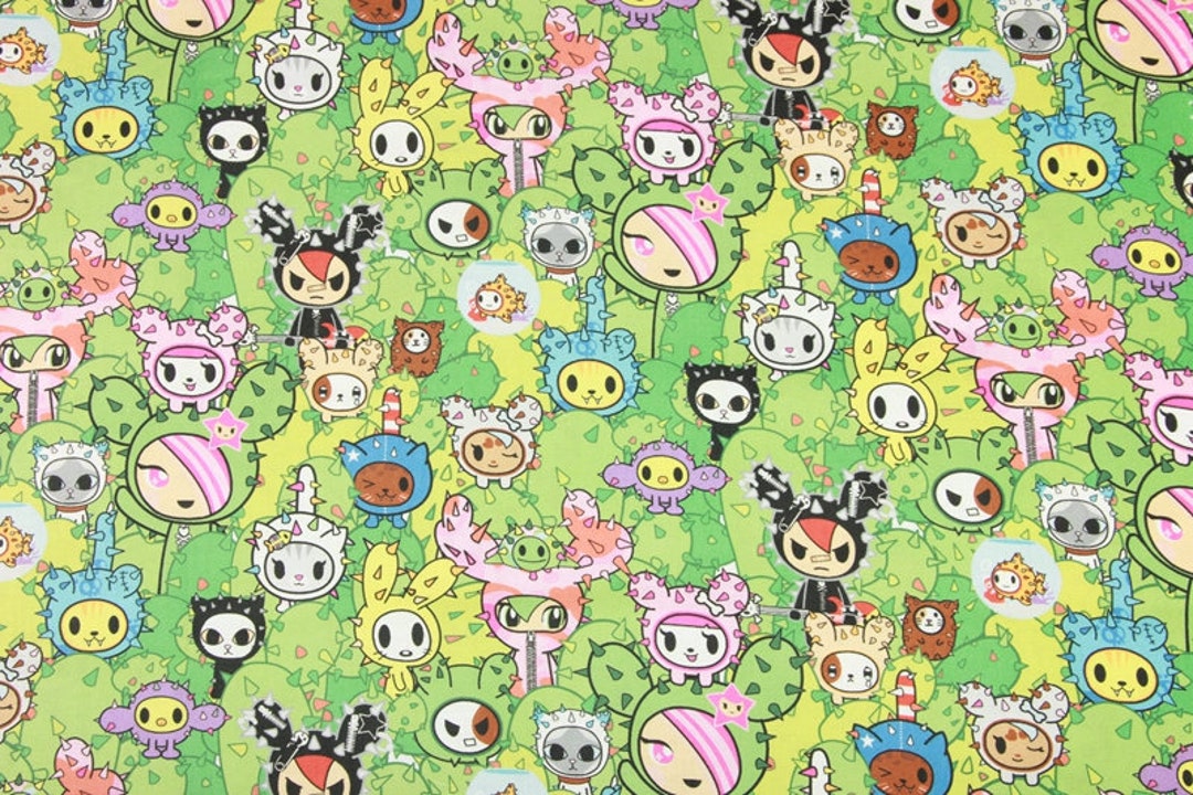 Tokidoki Fabric Unicorn Cactus Donutella Fabric Cartoon Cotton Fabric ...