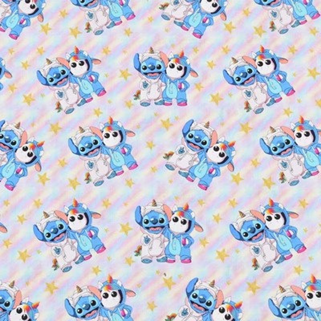 Stitch Fabric Blue Koala Fabric Anime Fabric Cartoon Cotton Fabric by ...