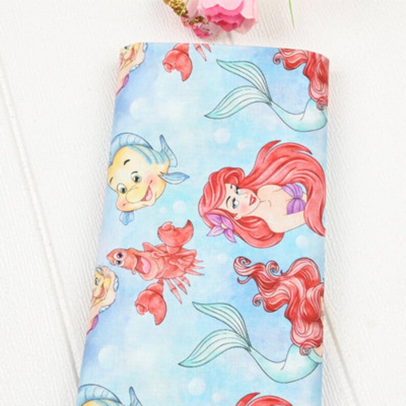 Disney Little Mermaid Ariel Fabric Disney Princess Fabric - Etsy