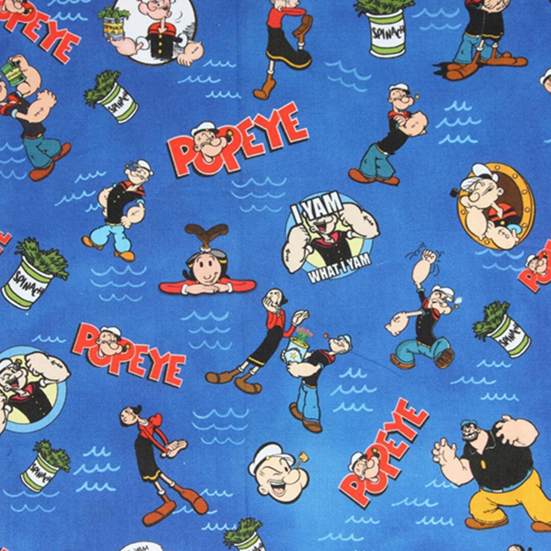 Popeye Fabric Cartoon Cotton Fabric by the Half Yard - Etsy