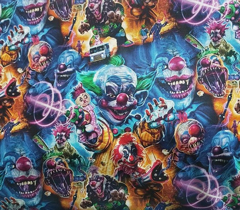 Halloween Fabric Horror Evil Clown Fabric Clown Horror Movie Fabric ...