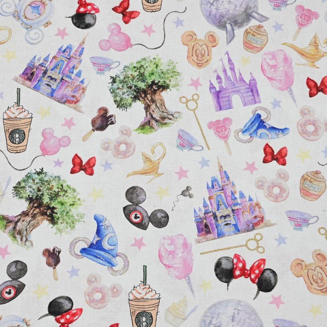 Disney Theme Park Fabric Disney Fabric Minnie Mouse Fabric 100% Cotton ...