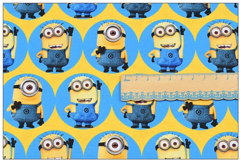 Minions Fabric Cartoon Cotton Fabric by the Half Yard - Etsy