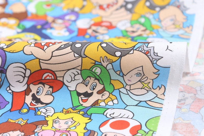 Super Mario Fabric Mario & Luigi Princess Peach King Koopa - Etsy