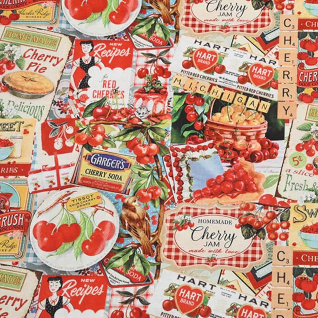 Cherry Advertising Poster Fabric Cherry Fabric Fruit Fabric Anime ...