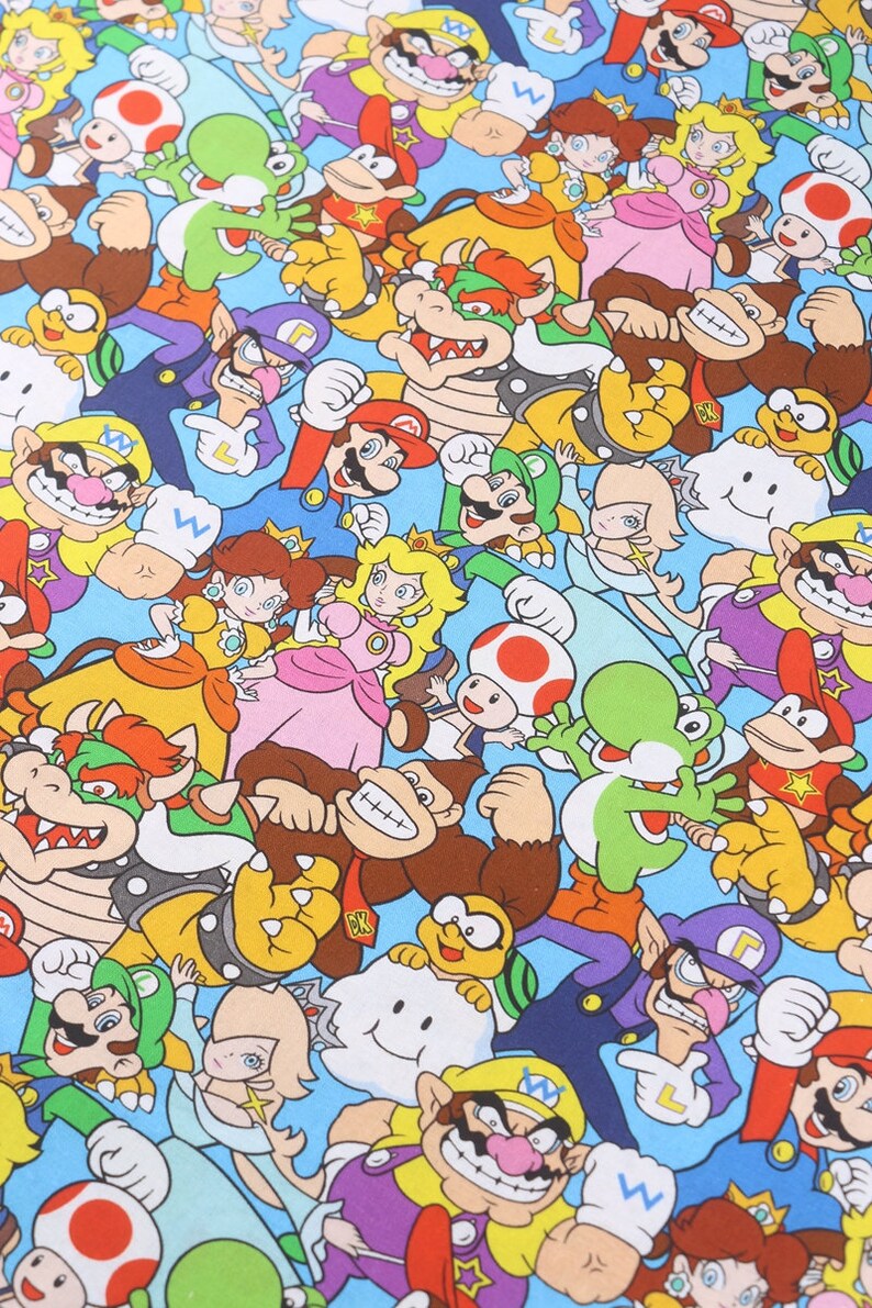 Super Mario Fabric Mario & Luigi Princess Peach King Koopa - Etsy