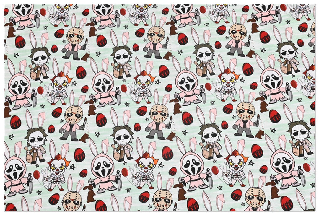 Iconic Horror Villains Character Themed Fabric Cartoon Cotton Fabric by ...