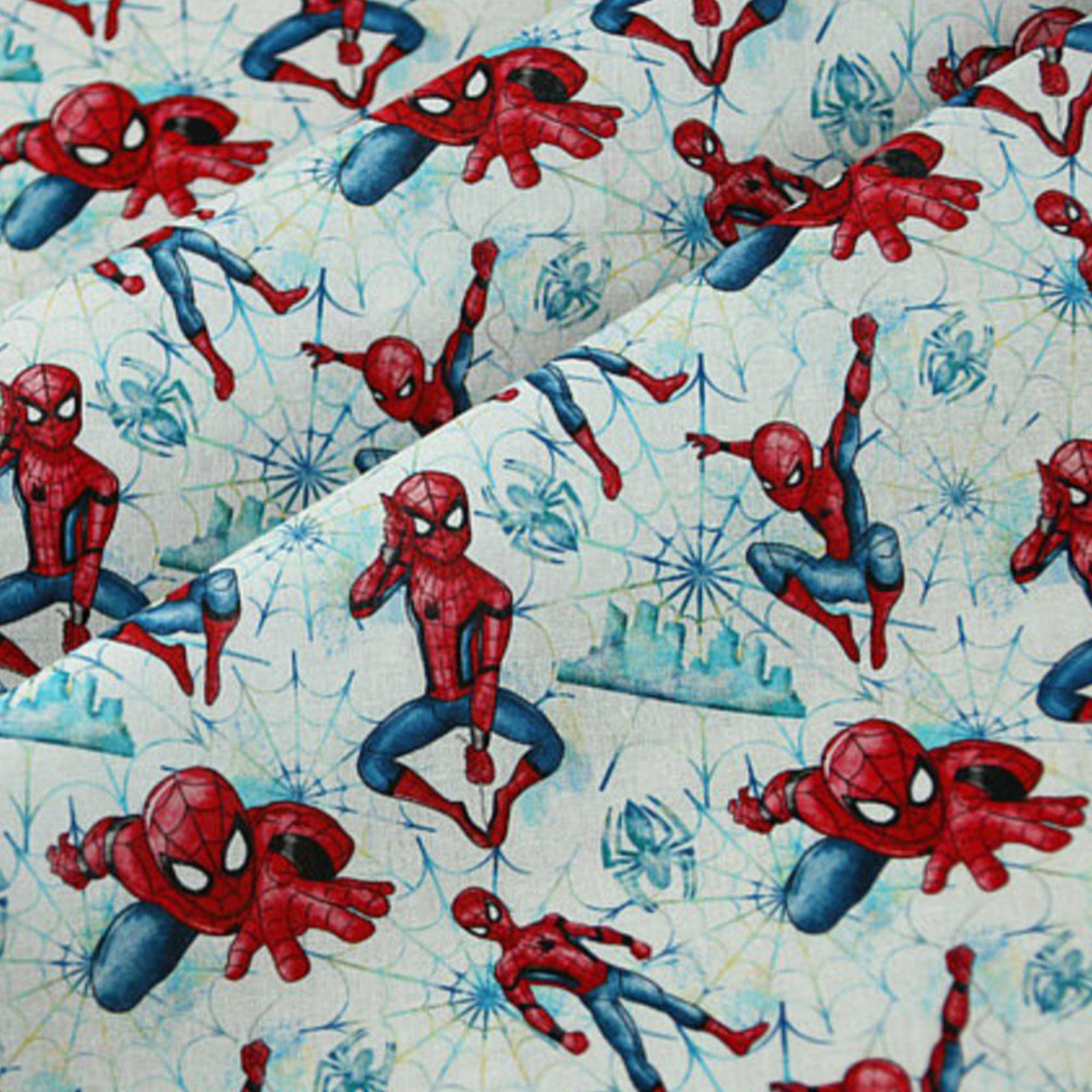 Spiderman Fabric Cartoon Cotton Fabric by the Half Yard - Etsy