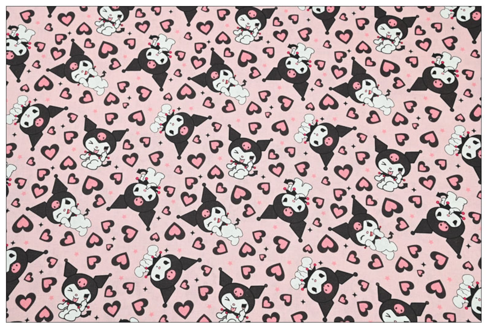 Sanrio Kuromi Fabric Cartoon Cotton Fabric by the Half Yard - Etsy