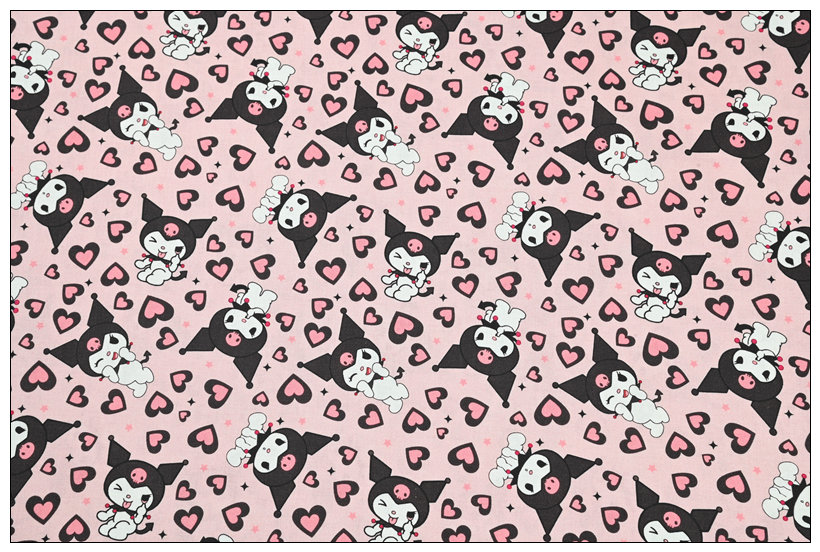 Sanrio Kuromi Fabric Cartoon Cotton Fabric by the Half Yard - Etsy