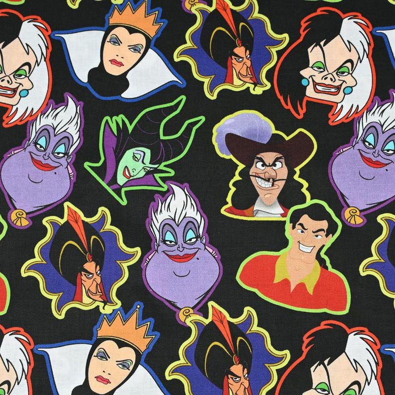 Disney Villains Evil Queen Maleficent Fabric Anime Fabric Cartoon ...