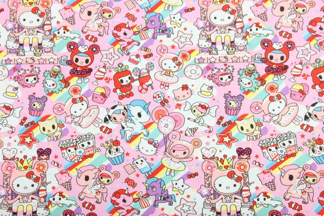 Tokidoki Fabric Unicorn Cactus Donutella Fabric Cartoon Cotton Fabric ...